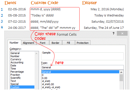 4 Quick Custom Number Formats For Dates Goodly