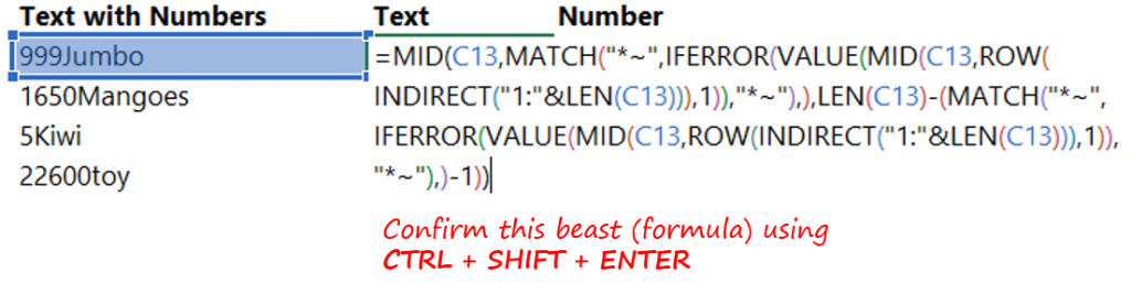 Separate Numbers from Text in Excel 4 - Goodly