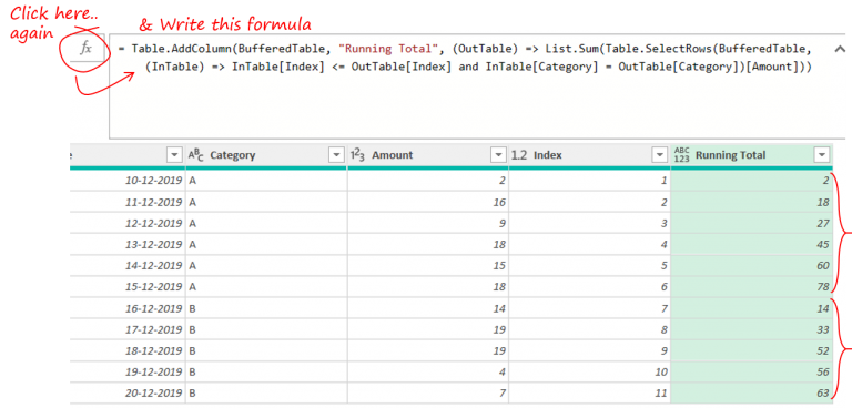 Running Total in Power Query - Goodly